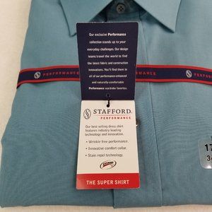 Stafford | Shirts | Nwt Stafford Performance Ply Blue The Super Shirt Classic Fit 7 12 3435 ...